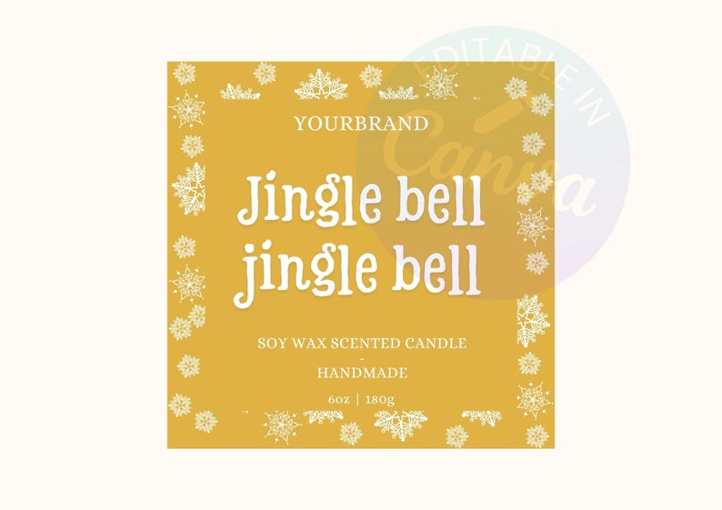 Christmas Candle Label Template DIY Square, Christmas Songs Label ...