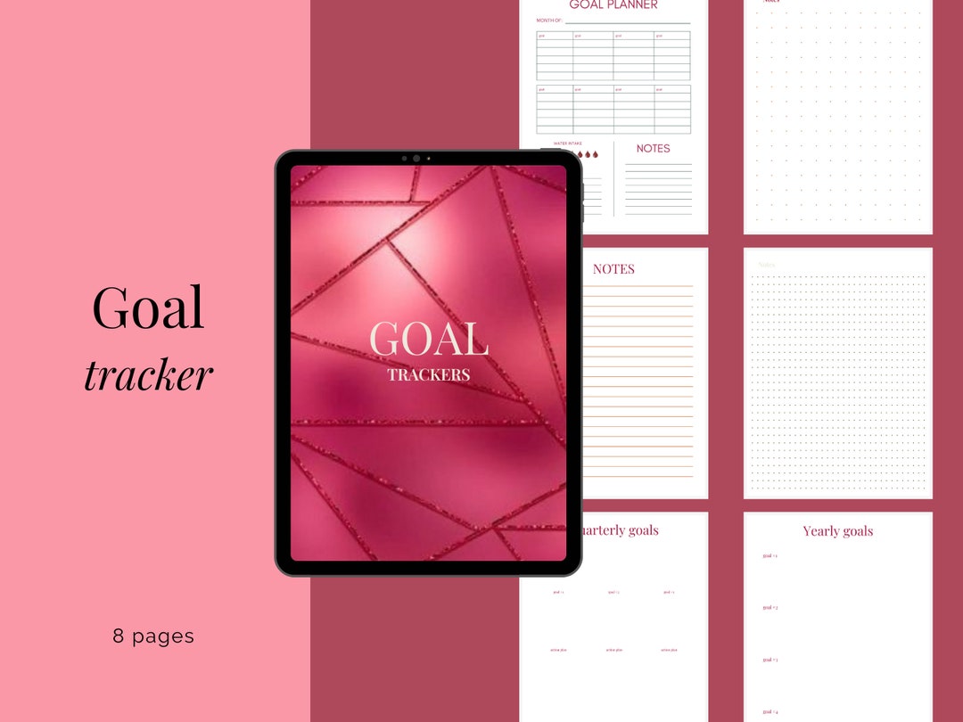 Pink Goal Tracker 2024 - Elegant Planning Journal for Achieving Your ...