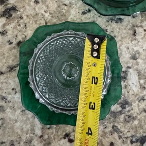 Vintage Butter Dishes. Green Glass Under Plates With Clear Intricate ...