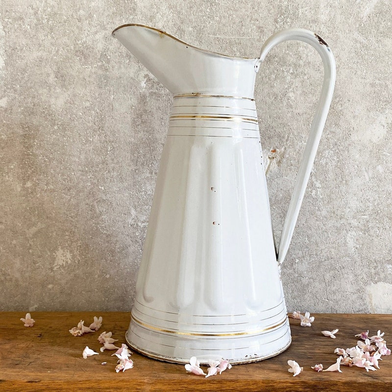 French Enamelware Pitcher - Etsy