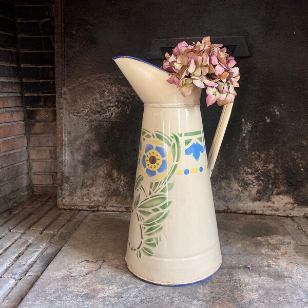 French Enamelware Pitcher - Etsy