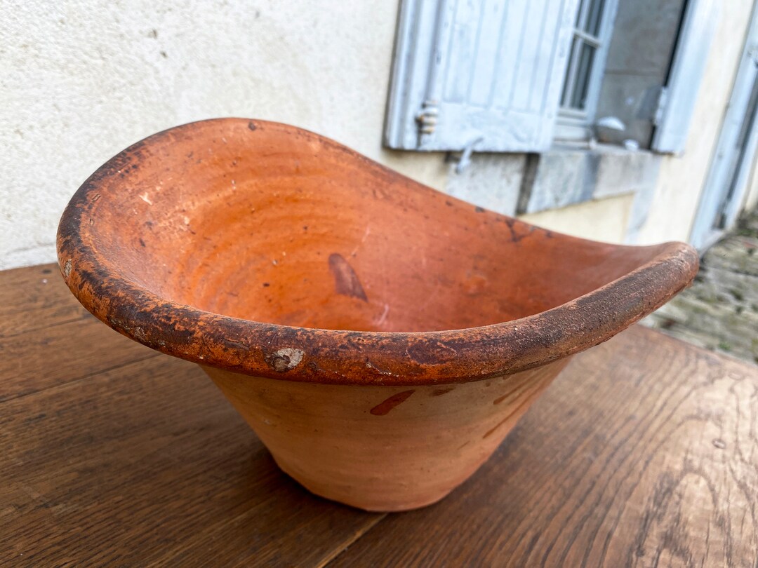 Rustic French Terracotta Pancheon Bowl: Vintage Farmhouse Rural Pottery ...