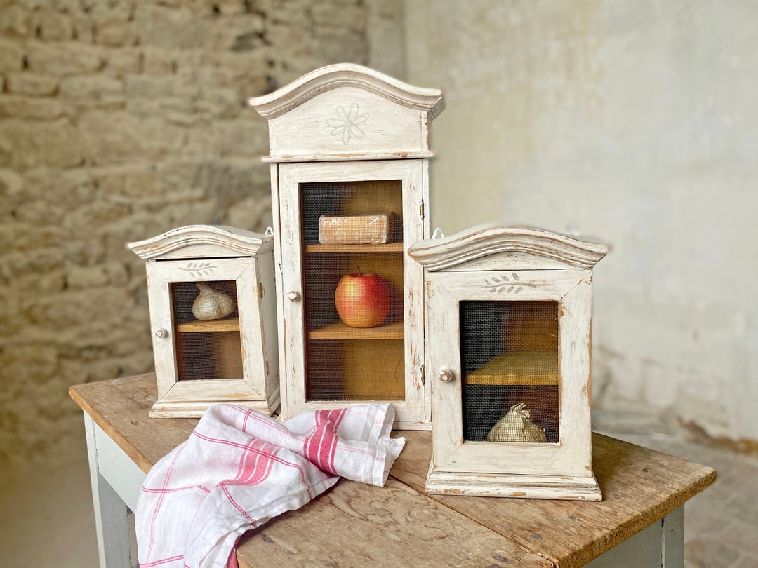 Rustic French Farmhouse Cheese Cabinet With Metal Mesh Door/painted ...