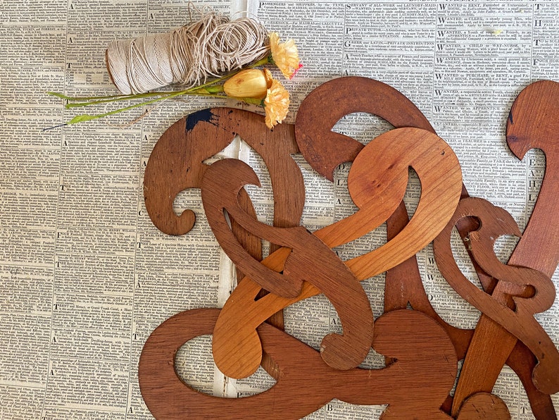7 Antique Wooden French Curve Set Vintage Drafting Tool Helpful for ...