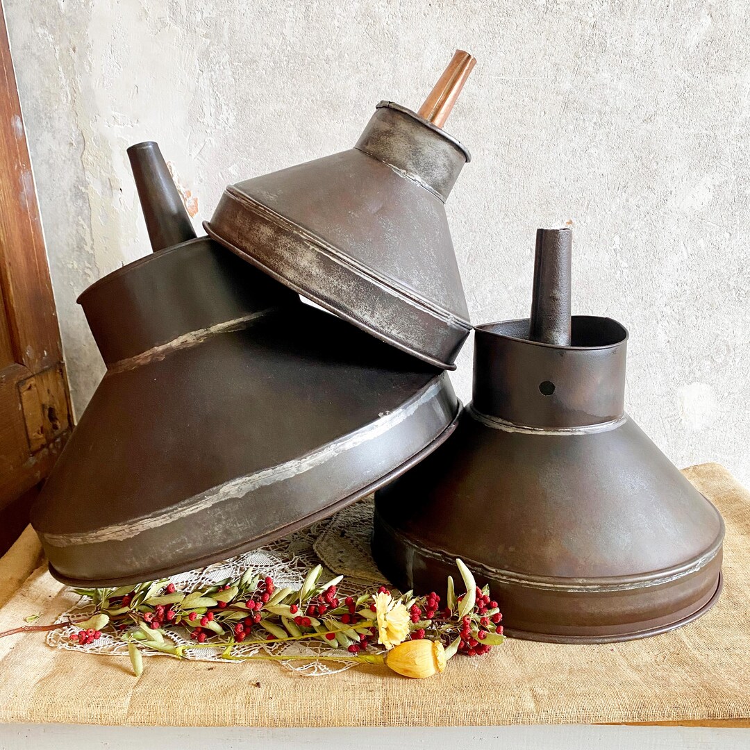 Large Vintage French Steel Wine Funnel | Winery Barrel Funnel for ...