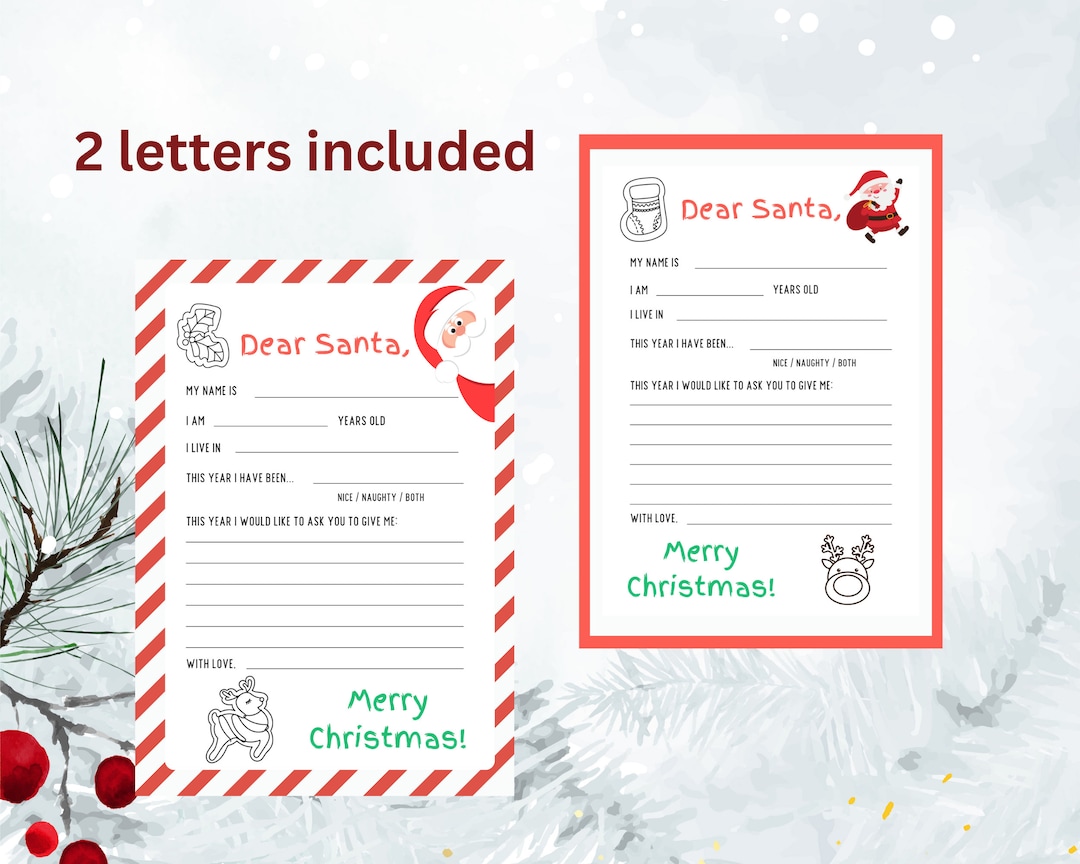 Letter to Santa, Dear Santa Letter, Printable Letter to Santa ...