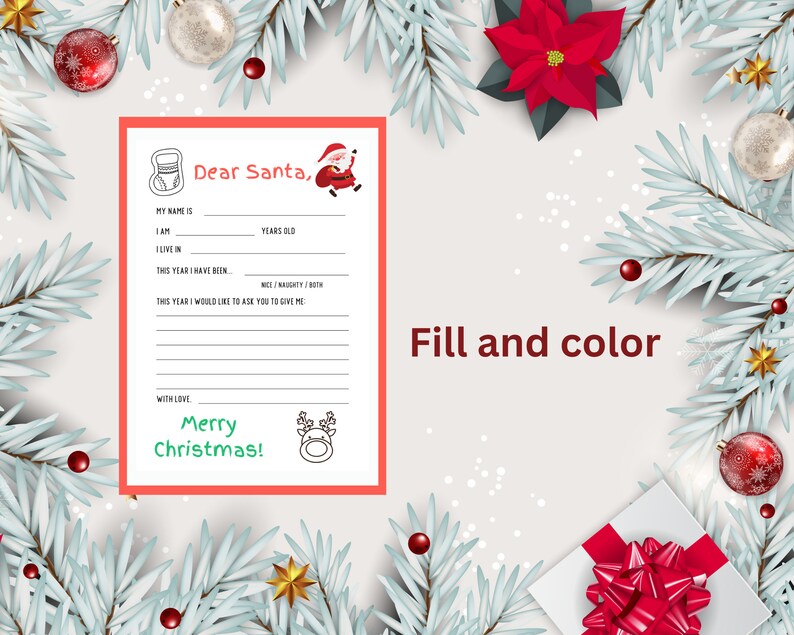 Letter to Santa, Dear Santa Letter, Printable Letter to Santa ...