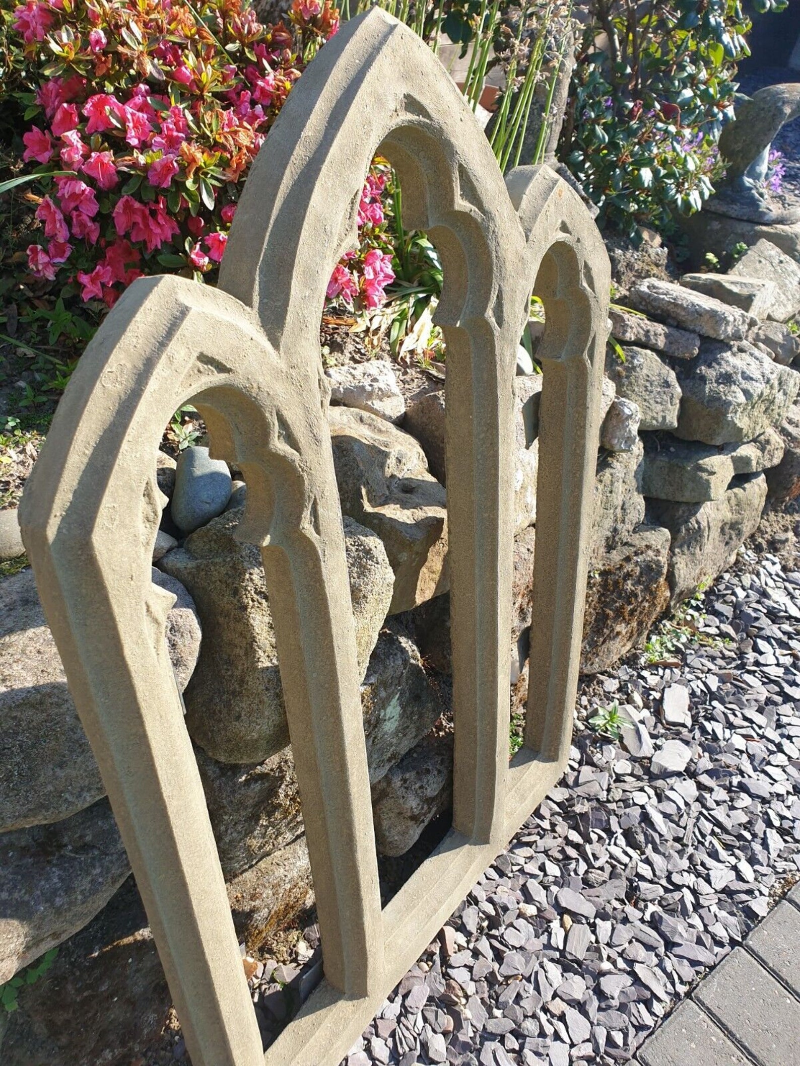 Church Old Triple Arch Window Garden Ornament - Etsy UK