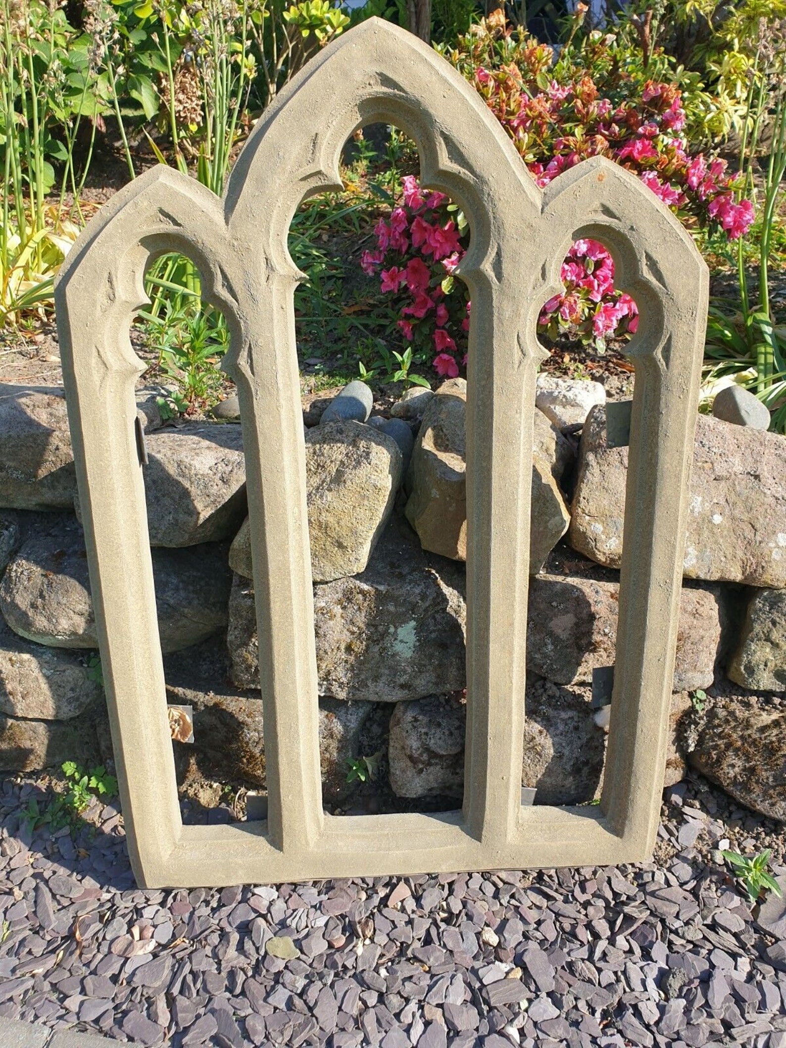 Church Old Triple Arch Window Garden Ornament - Etsy UK