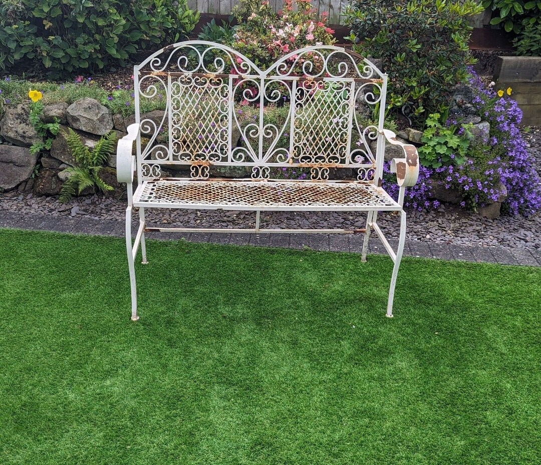 Vintage Decorative Folding Victorian Style Cast Metal Bench - Etsy UK
