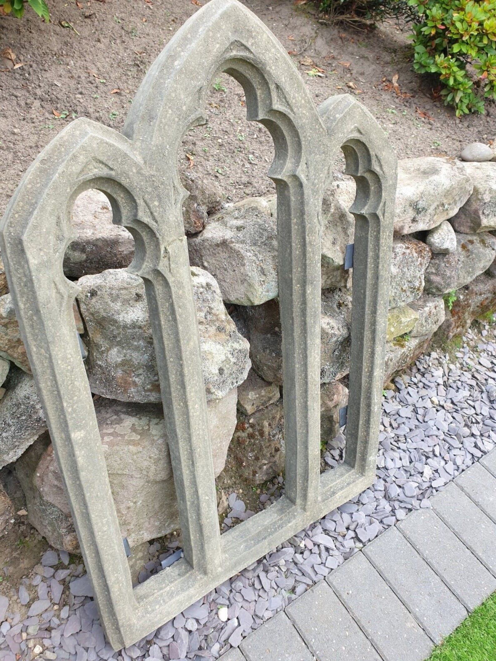 Church Old Triple Arch Window Garden Ornament - Etsy UK