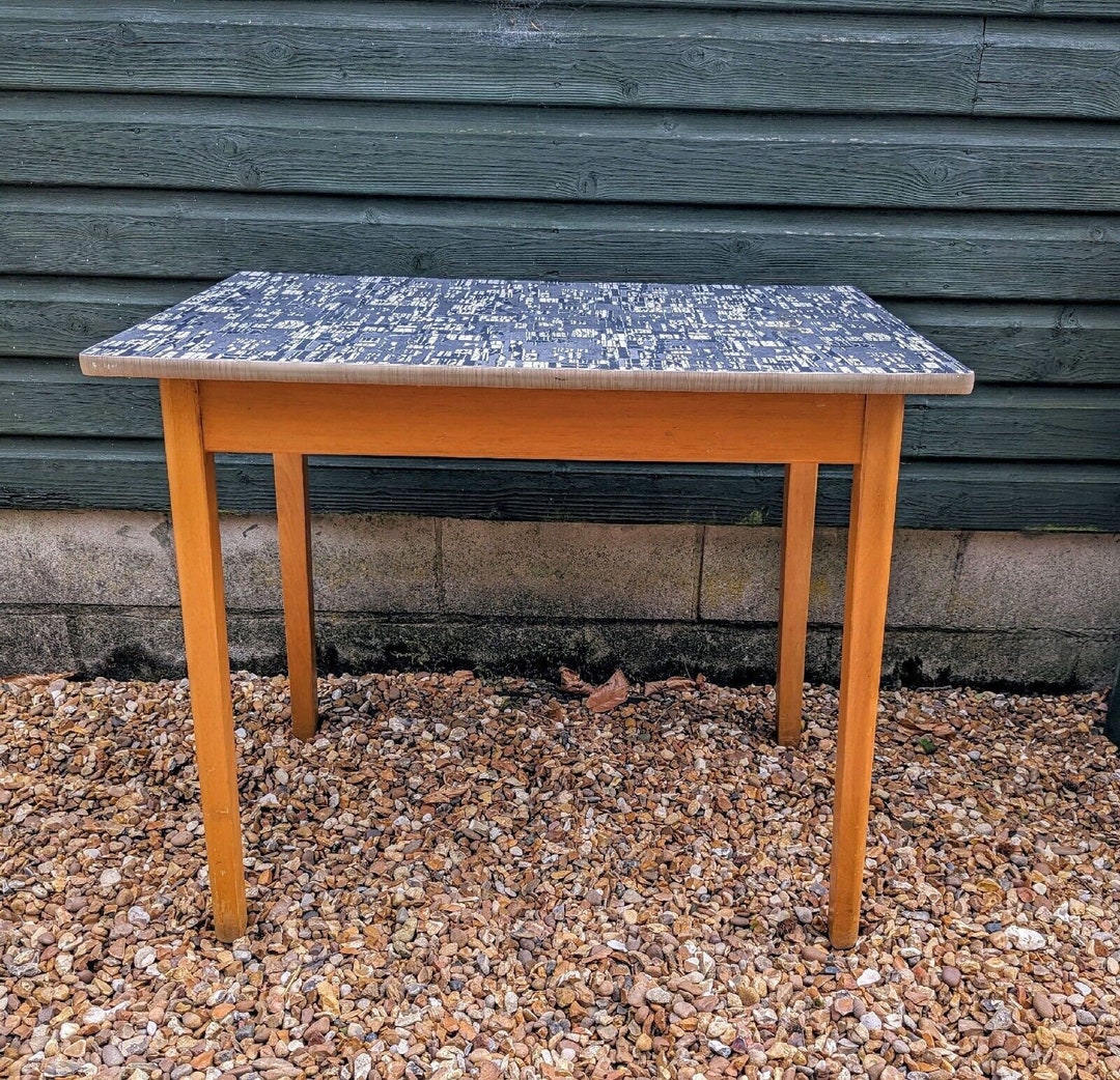 Vintage Monochrome Formica Table - Etsy