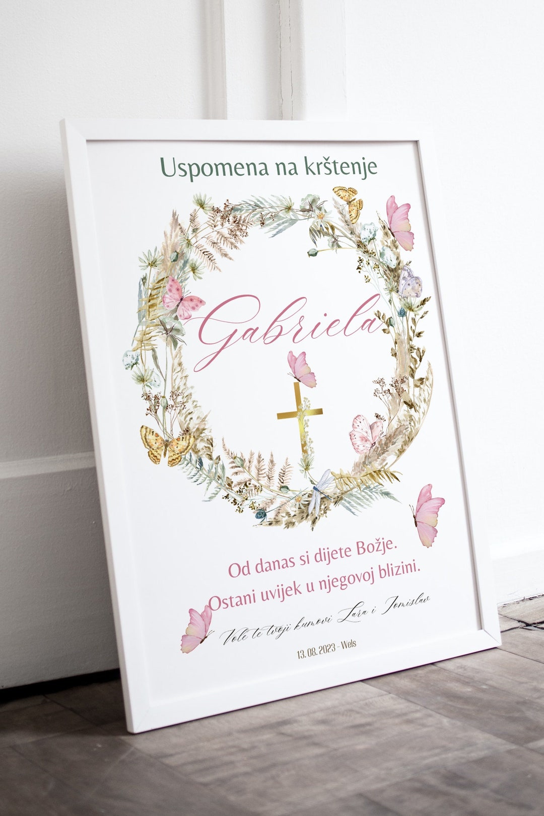 Godparent Letter, Uspomena Na Krštenje Od Kumova, for Baptism to the ...