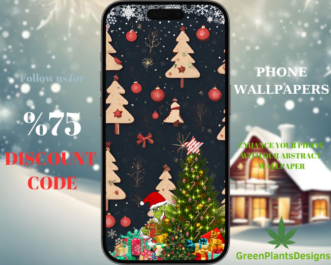 The GRINCH PHONE WALLPAPER iPhone & Android, Grinch Christmas Wallpaper ...