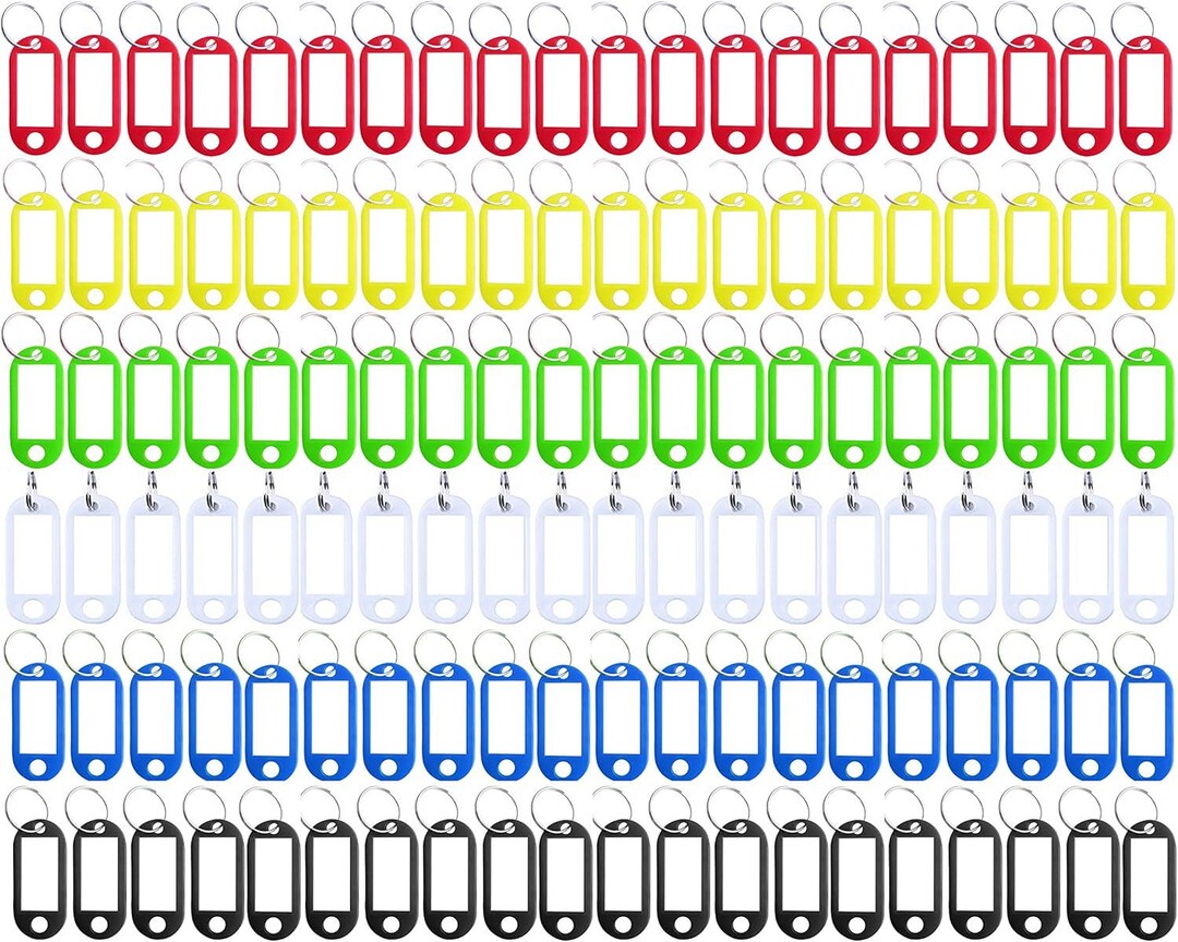 Key Tag Assorted Color Plastic Coded Key ID Label Tags Split Ring ...