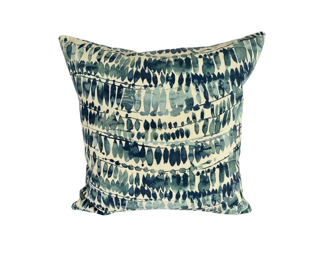 Navy Watermark Stripe Outdoor Pillow Cover: Waterproof Patio Decor - Etsy