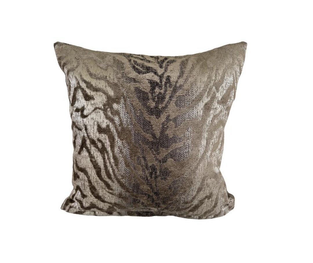 ZEBRA PRINT PILLOW Cover Taupe Gray Brown Wild Animal Pattern Custom ...