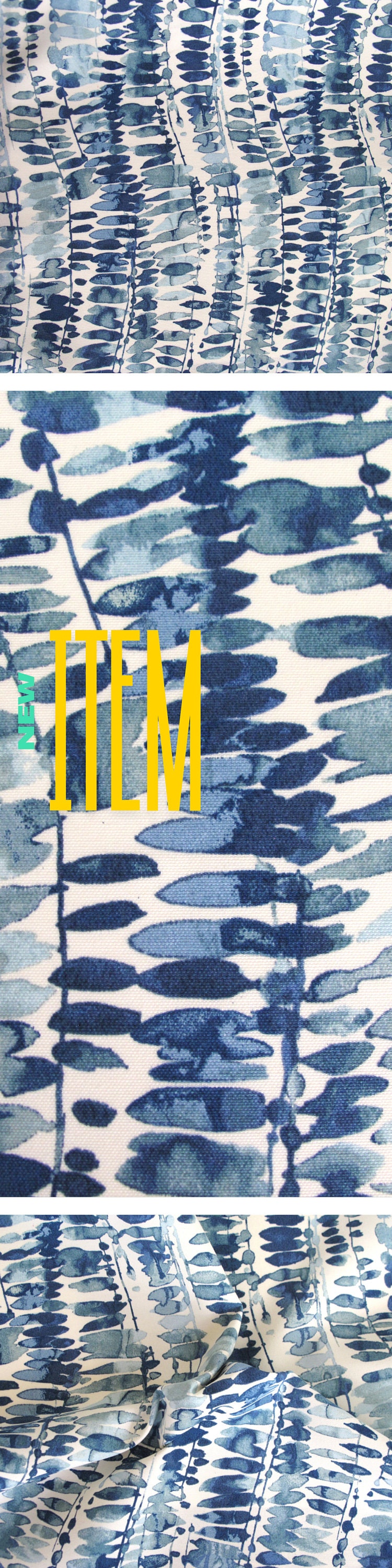 OUTDOOR FABRIC BLUE Cream Watermark Stripe Design in Polyester, Use for ...