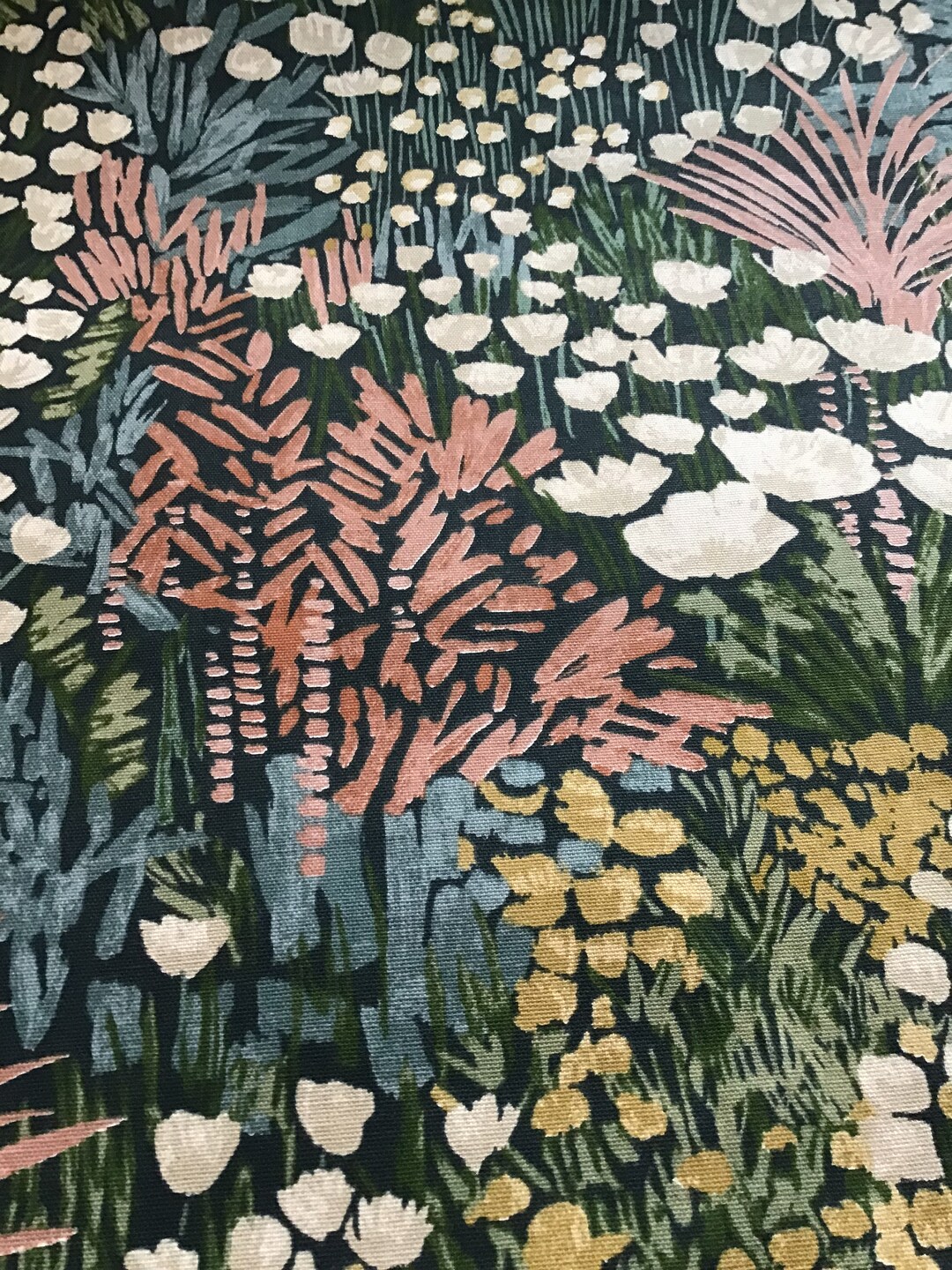 COTTON FLORAL PRINT Fabric Multicolor Wildflower Material Botanical ...