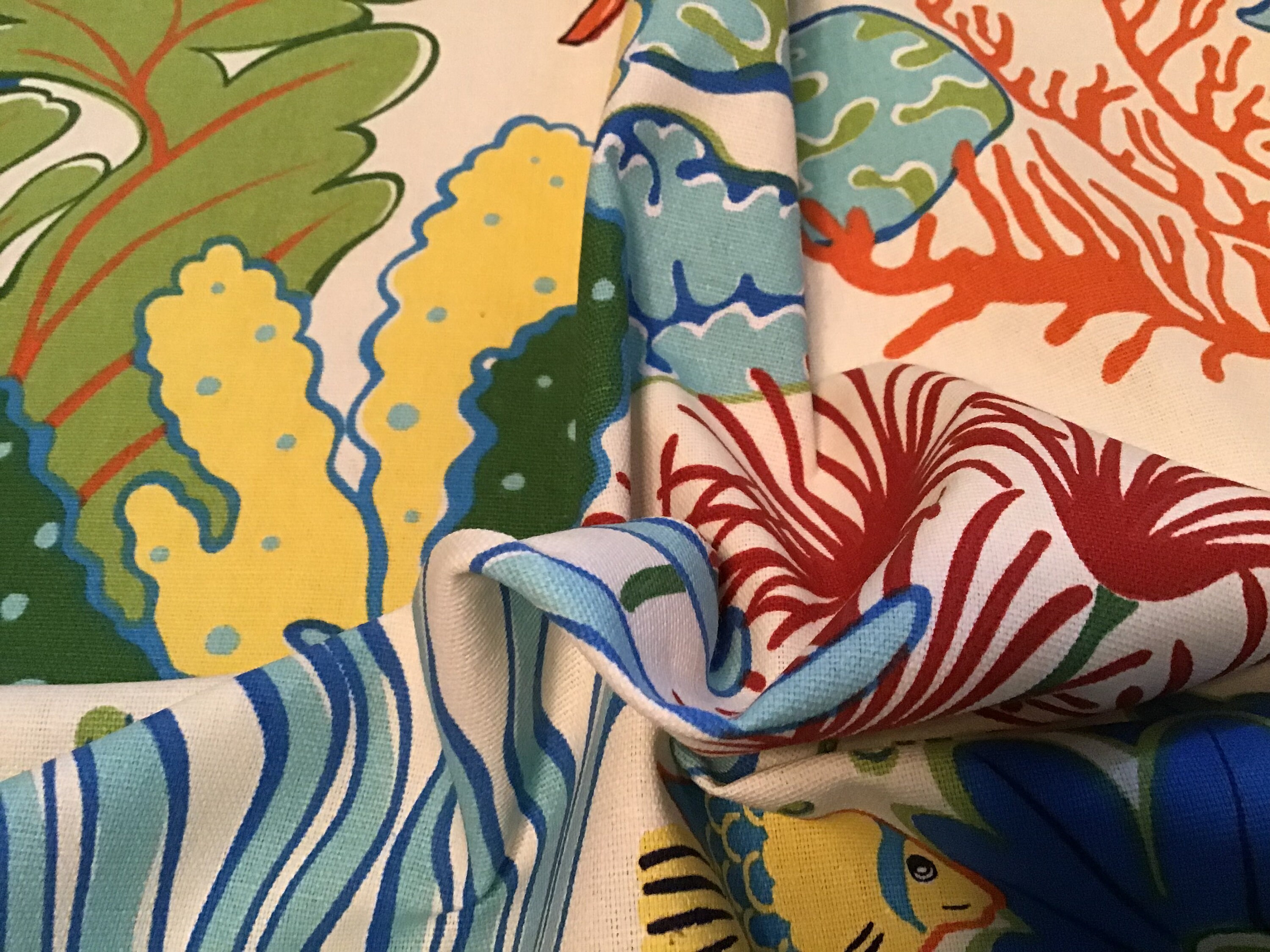 Cotton Fabric Underwater Life Print Multicolor Print Cotton Sea Life ...