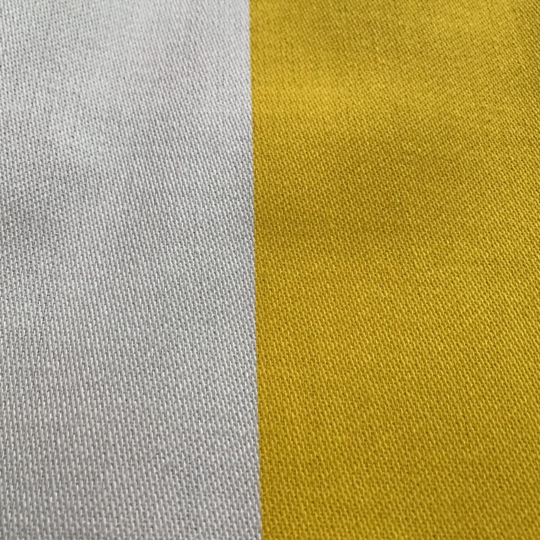 OUTDOOR STRIPE FABRIC Yellow White Three Inch Wide Stripe Polyester ...