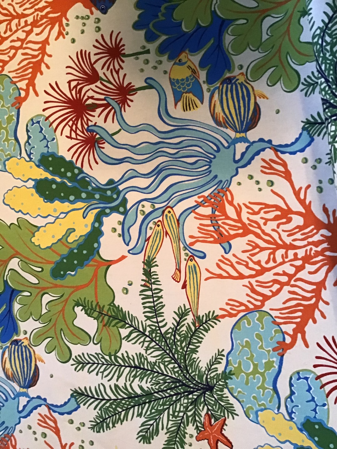 Cotton Fabric Underwater Life Print Multicolor Print Cotton Sea Life ...