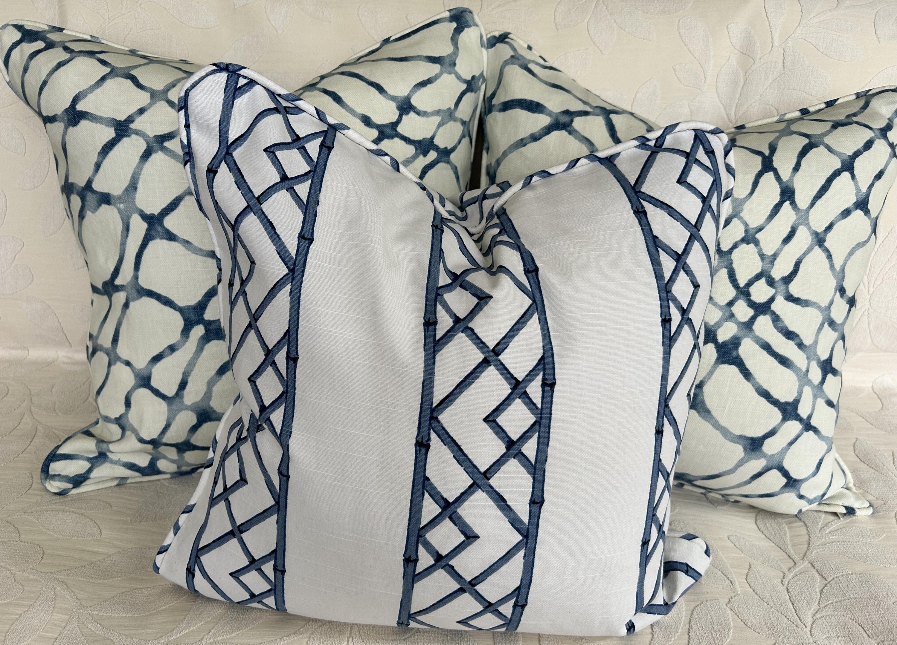 KRAVET CUSTOM PILLOW Cover Lattice Design Linen Textile Asian Theme ...