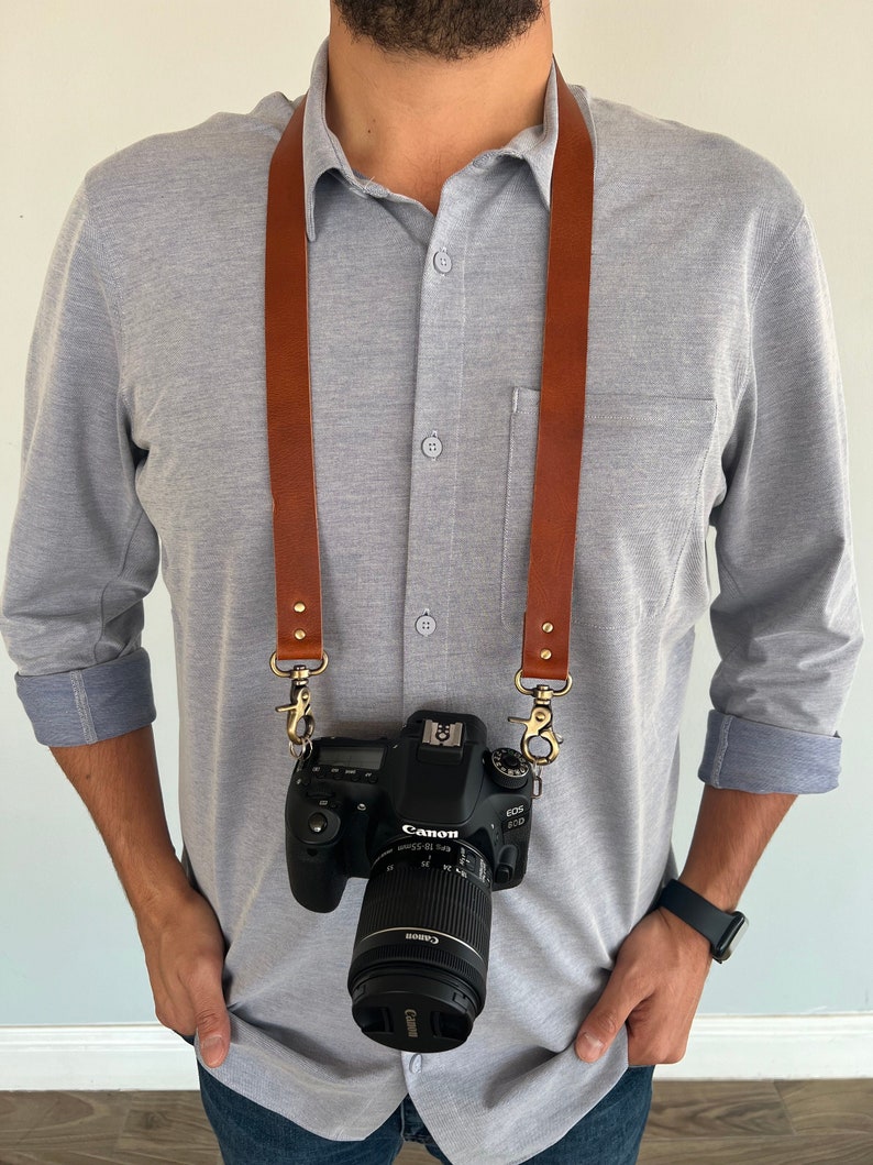 Personalized Leather Camera Strap, DSLR Camera Holder - Gift for ...