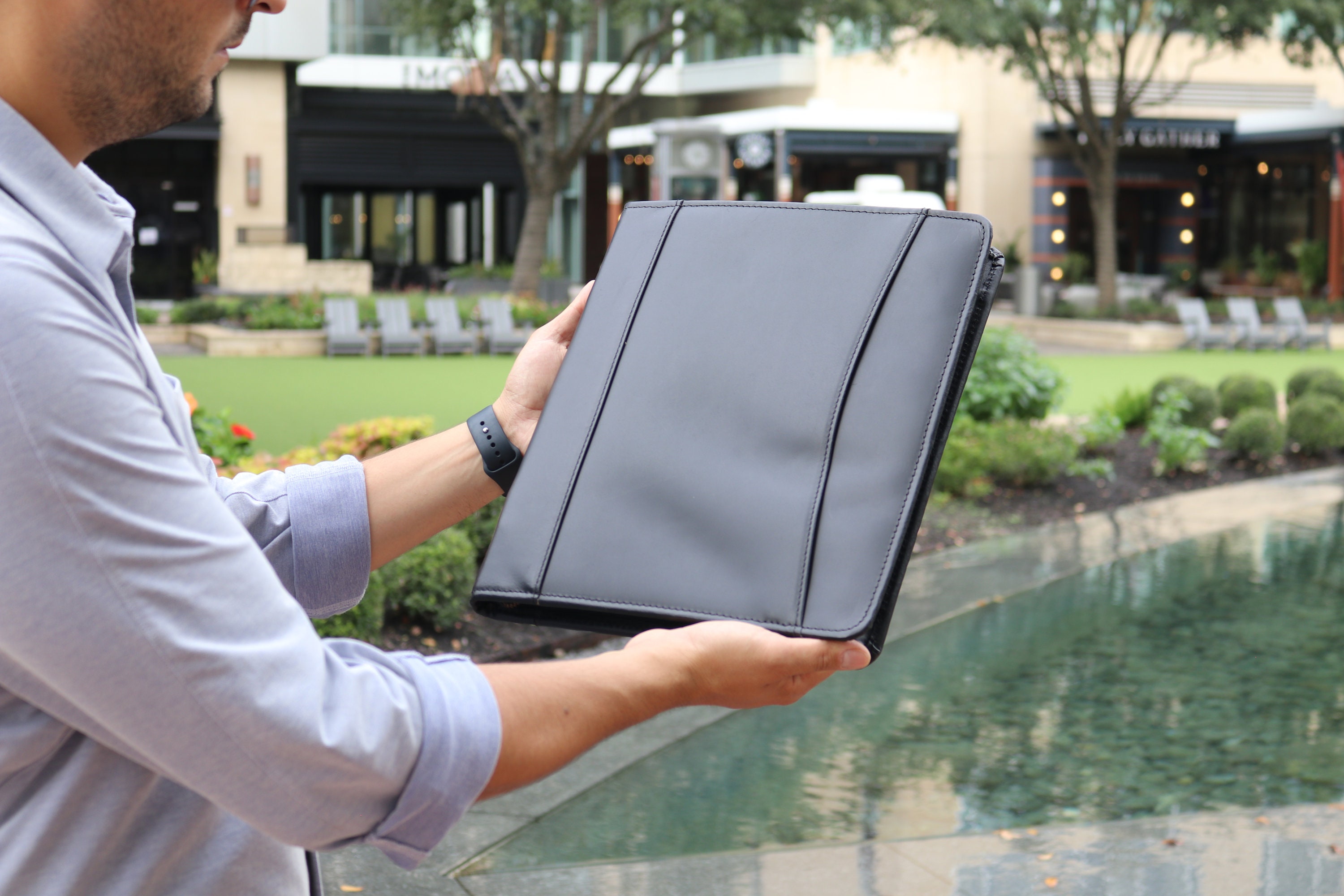 Personalized Leather Portfolio With Zipper, Engraved Business Padfolio ...