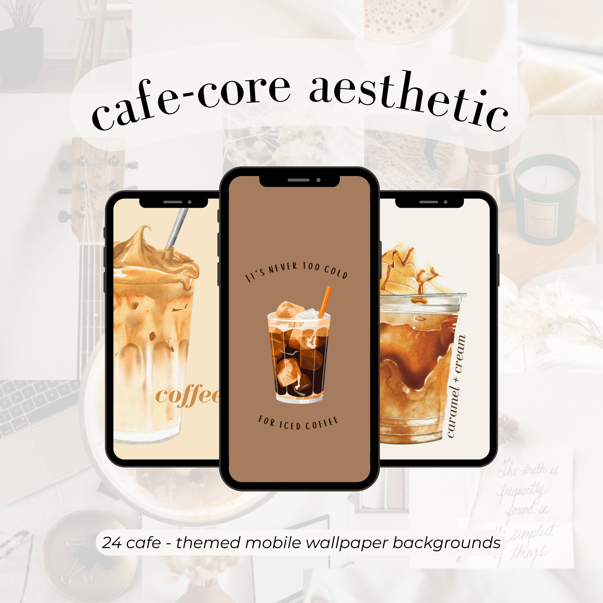 Cafecore Wallpaper for Iced Coffee Lover Cute Aesthetic Backgrounds ...