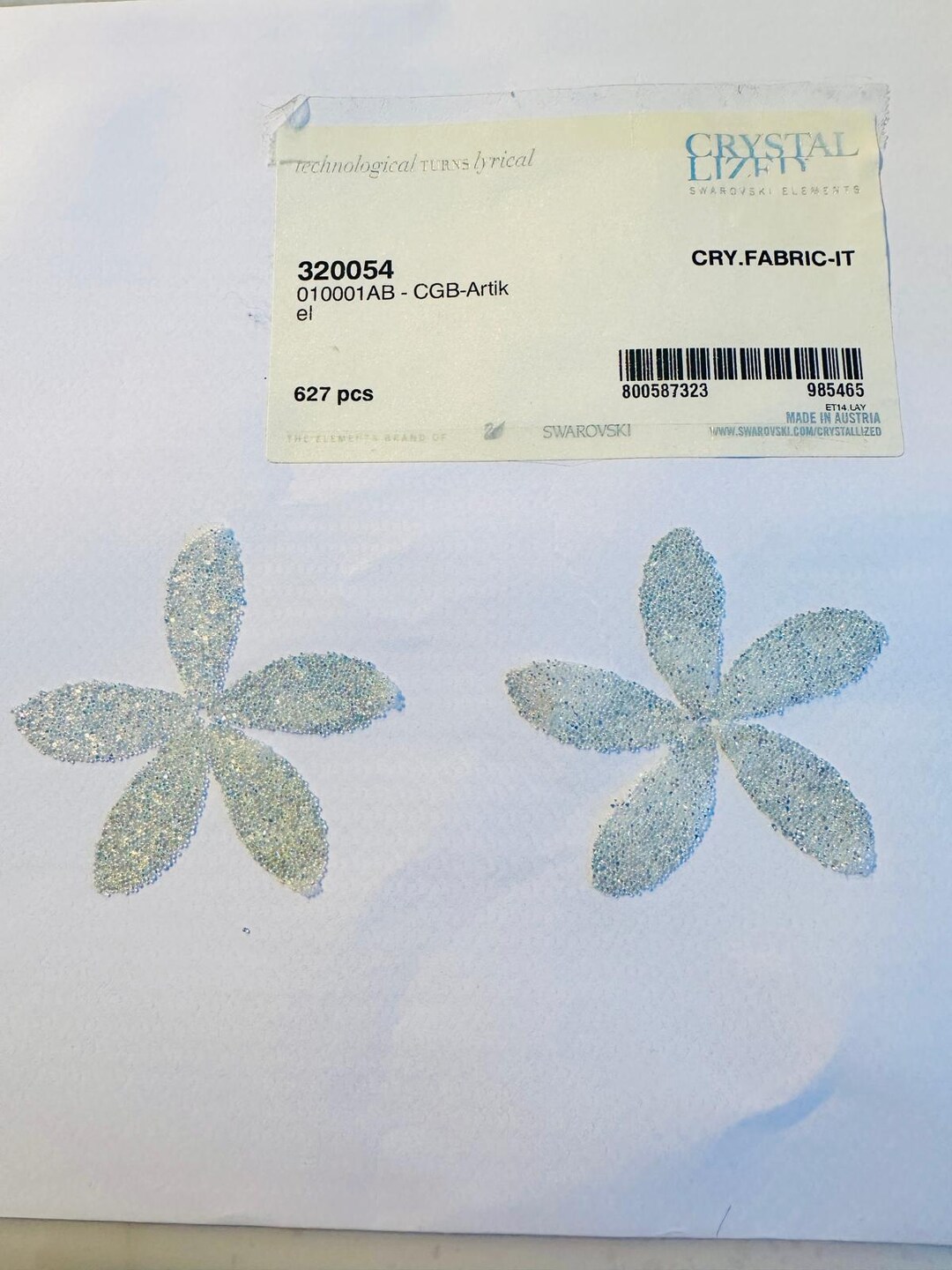 10pcs Swarovski® AB Crystal Fabric Hotfix (iron-on) 3cm X 1.5cm Petals ...