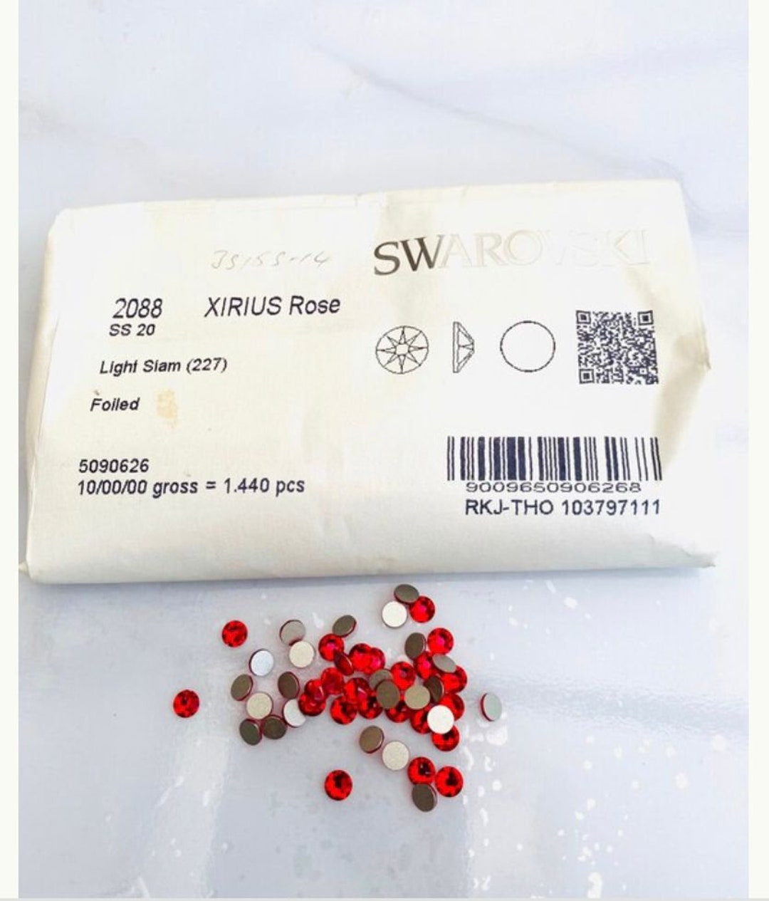 50pcs Swarovski® Light Siam Stones Ss20 Rhinestones Flatback 5mm 2088 ...
