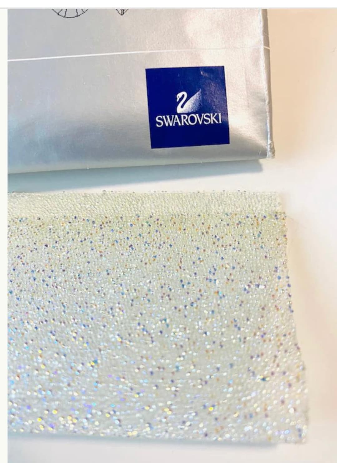 Swarovski® AB Crystal Fabric Hotfix (iron-on) 50mm(5cm Wide)x100mm(10cm ...