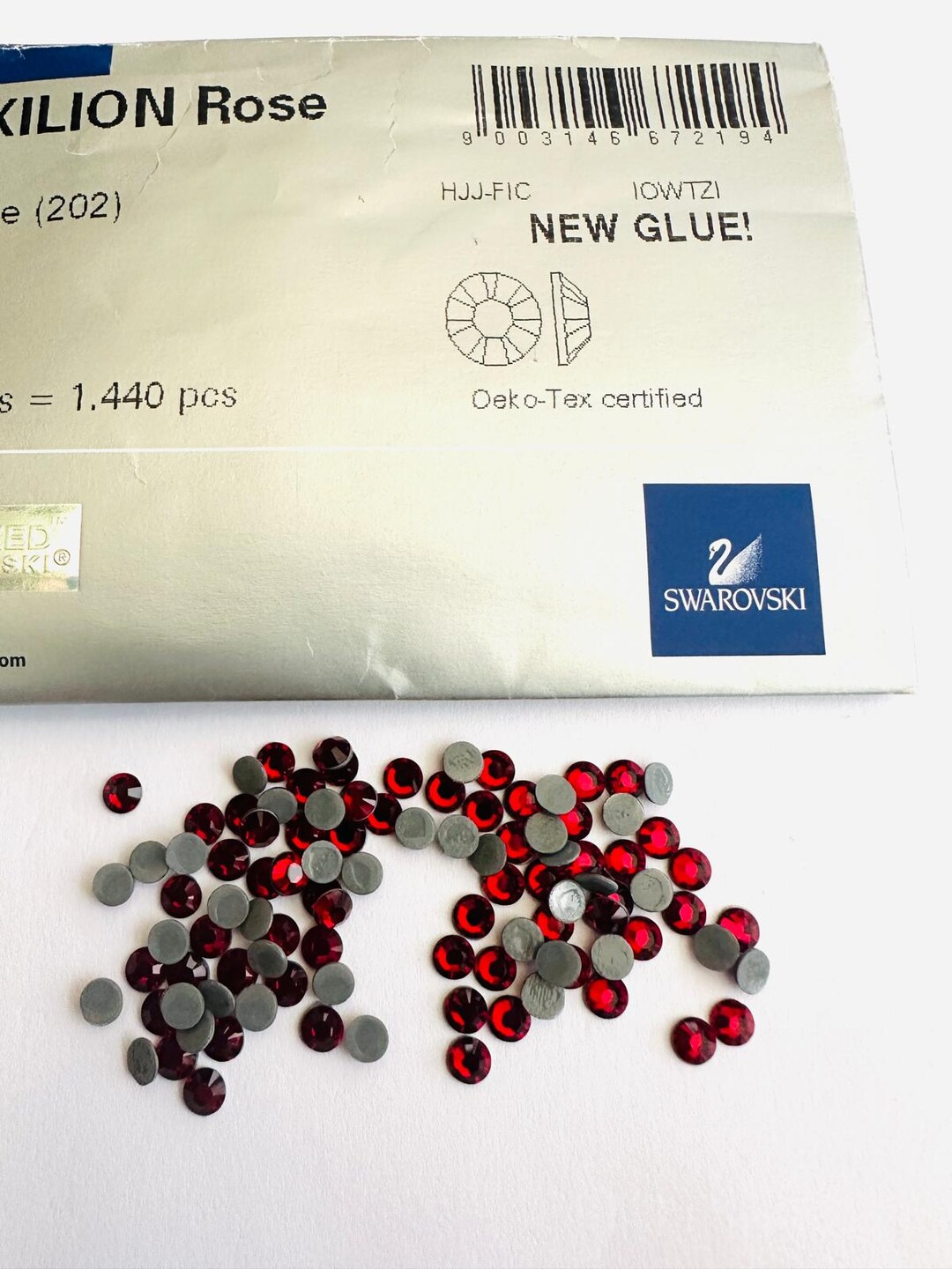 50pcs Swarovski® Siam Hotfix Stones Ss16 Rhinestones Flatback 4mm Ref ...