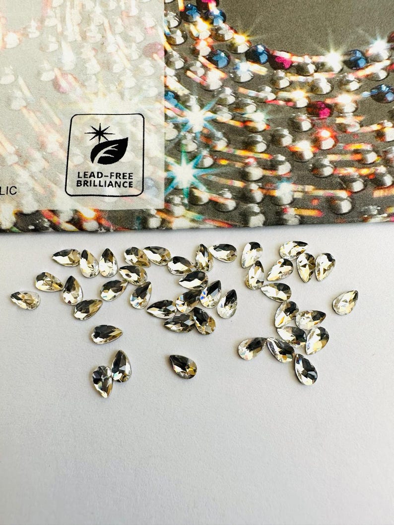 10pcs Tooth Gems Preciosa® Crystal Almond 3x5mm Non Hotfix Crystal ...
