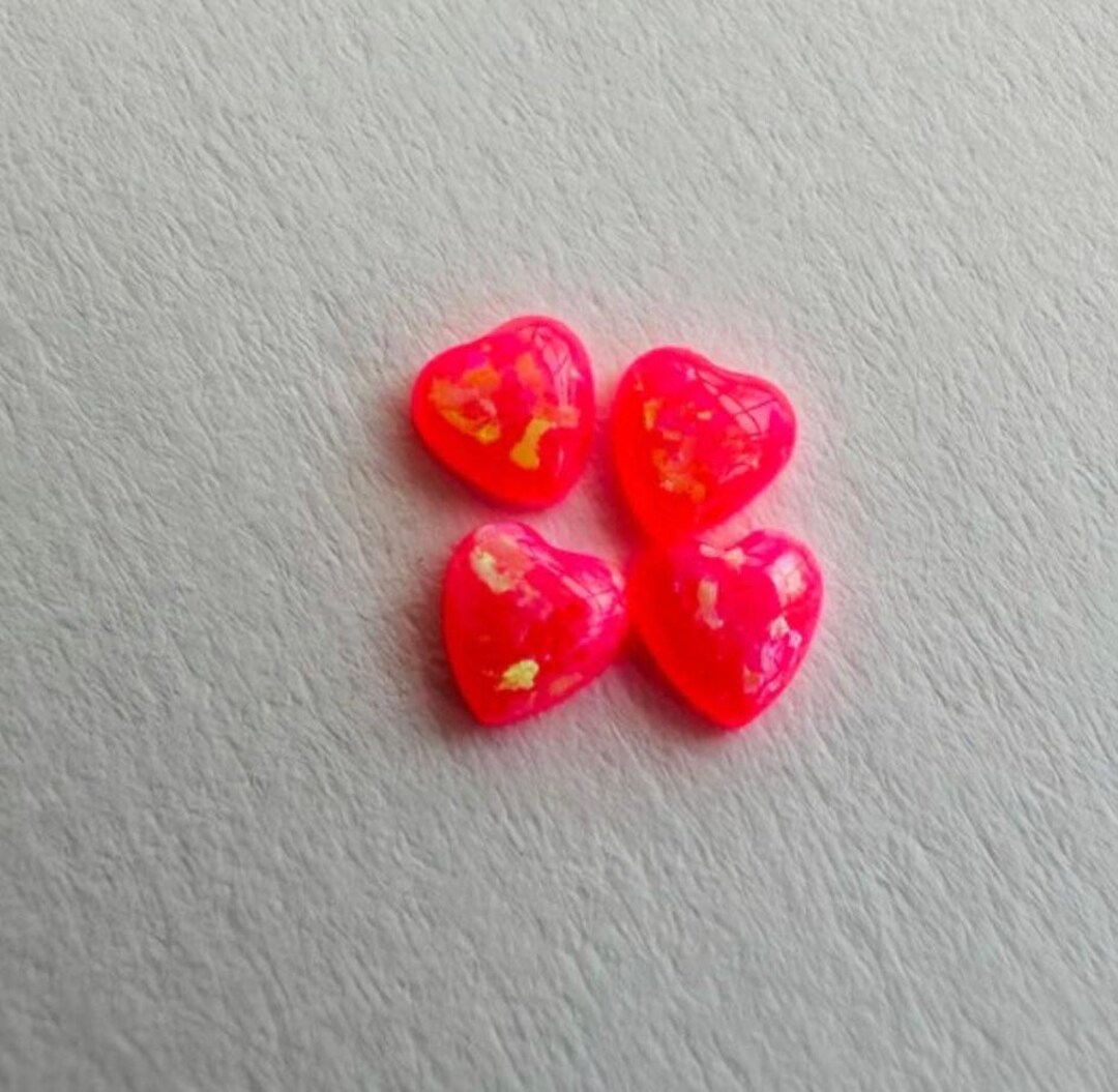 4pcs Opal Tooth Gem Opal ® Lead Free 4mm Shine Heart Non Hotfix Designs ...