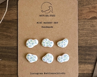 Clay Magnet - Flower Pattern Bean - Handmade - Polymer Clay - Fridge ...