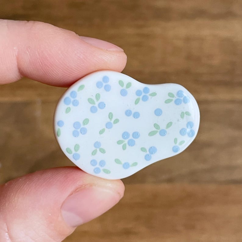 Clay Magnet - Flower Pattern Bean - Handmade - Polymer Clay - Fridge ...