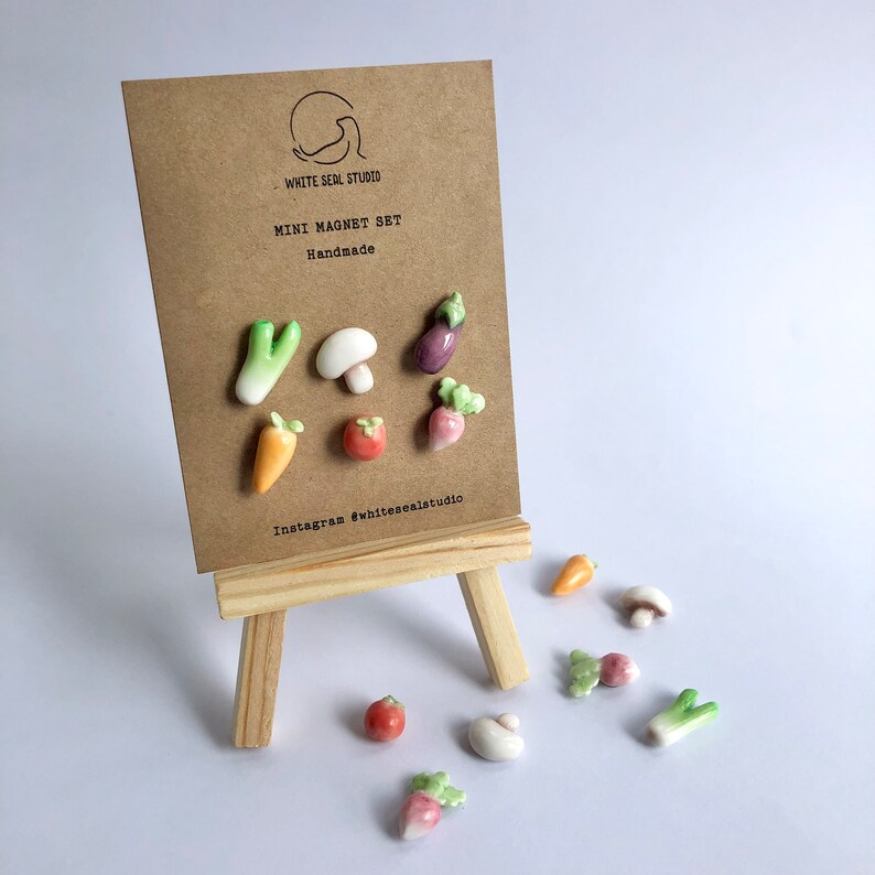 Mini Clay Magnet Set Vegetables Handmade Polymer Clay Fridge Magnets ...