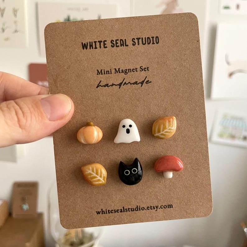 Mini Clay Magnet Set - Autumn Halloween - Handmade - Polymer Clay ...