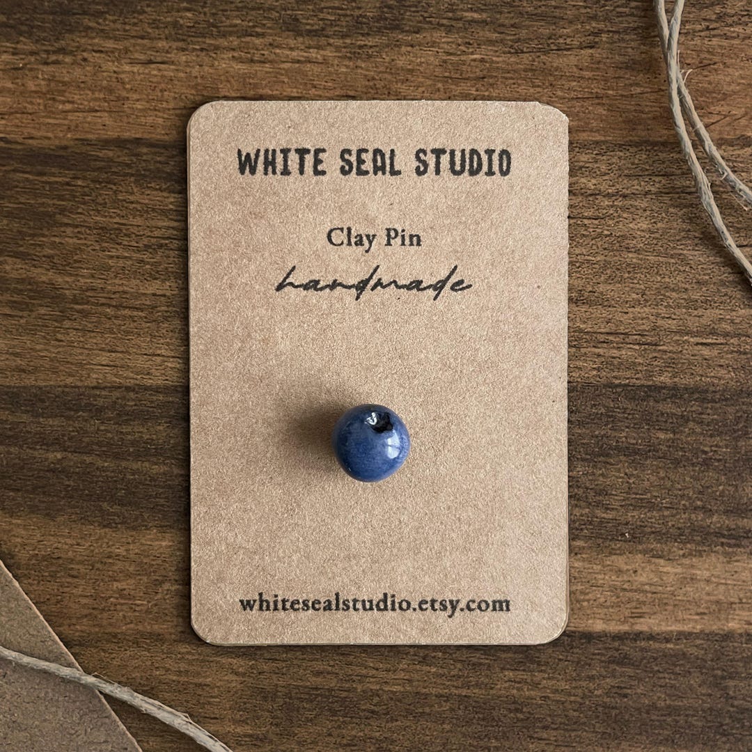 Mini Clay Pin - Blueberry - Handmade - Polymer Clay - Etsy