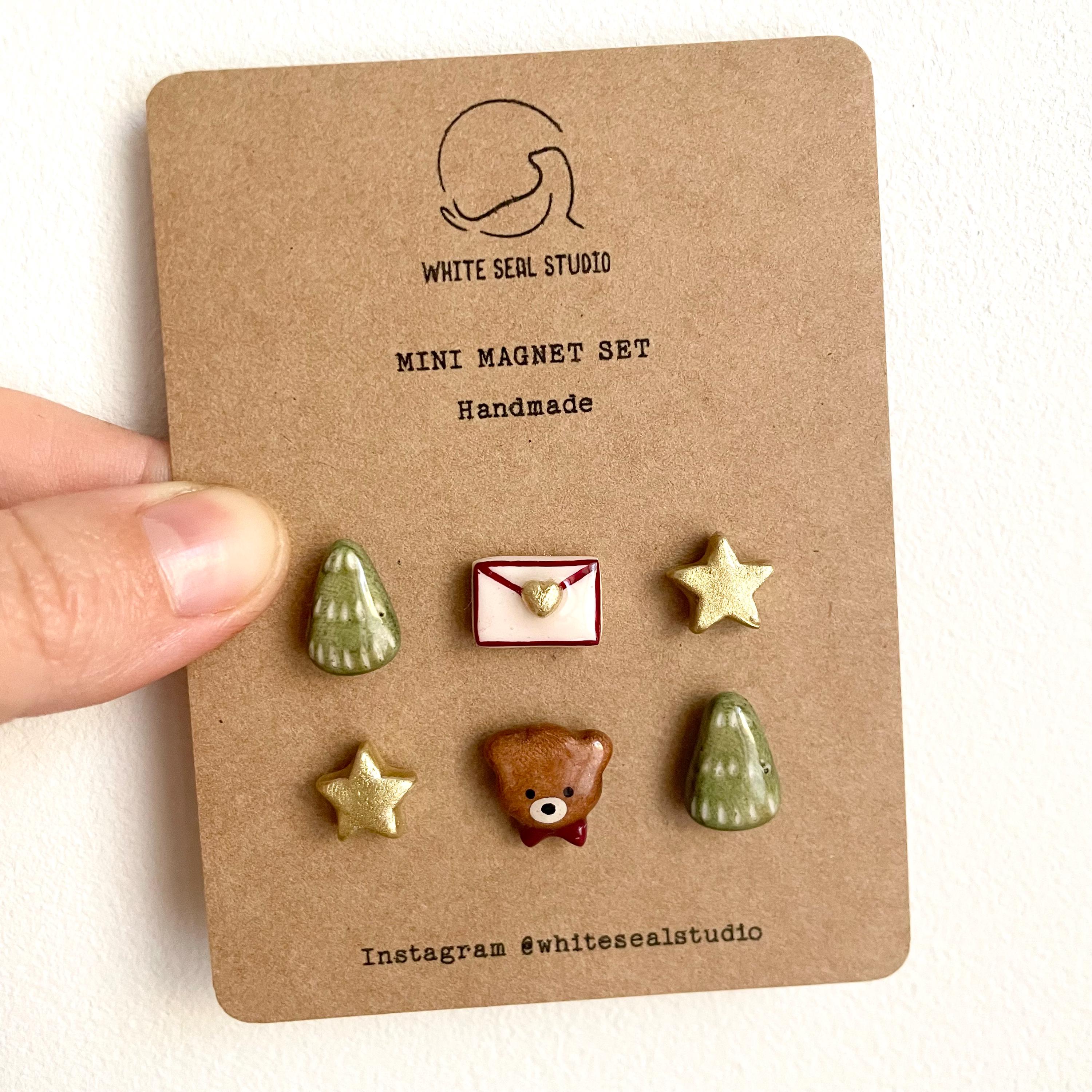 Mini Clay Magnet Set Christmas Handmade Polymer Clay Fridge Magnets ...