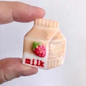 Clay Pin Strawberry Milk Handmade Polymer Clay Fridge Magnet - Etsy