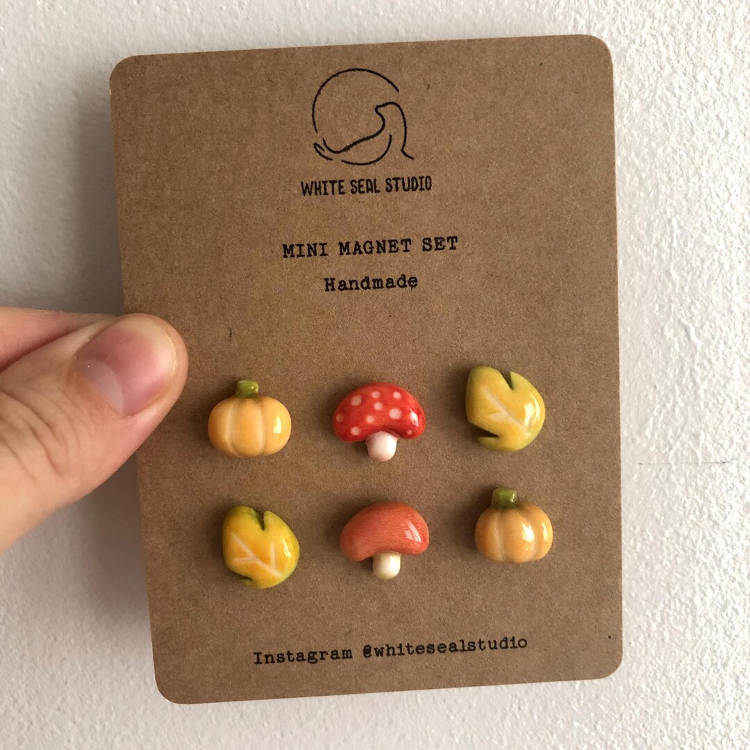 Mini Clay Magnet Set Autumn Handmade Polymer Clay Fridge Magnets ...