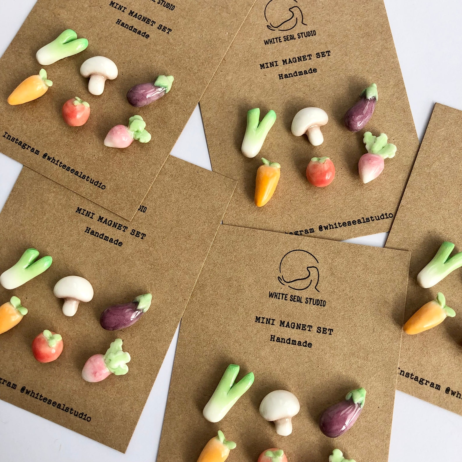 Mini Clay Magnet Set - Vegetables - Handmade - Polymer Clay - Fridge ...