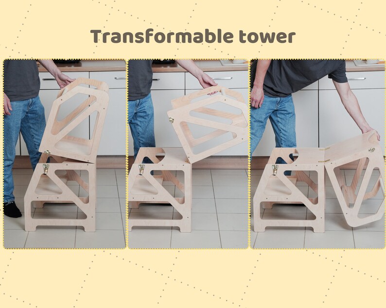 Baby High Chair - Transformable Kitchen Tower - Etsy