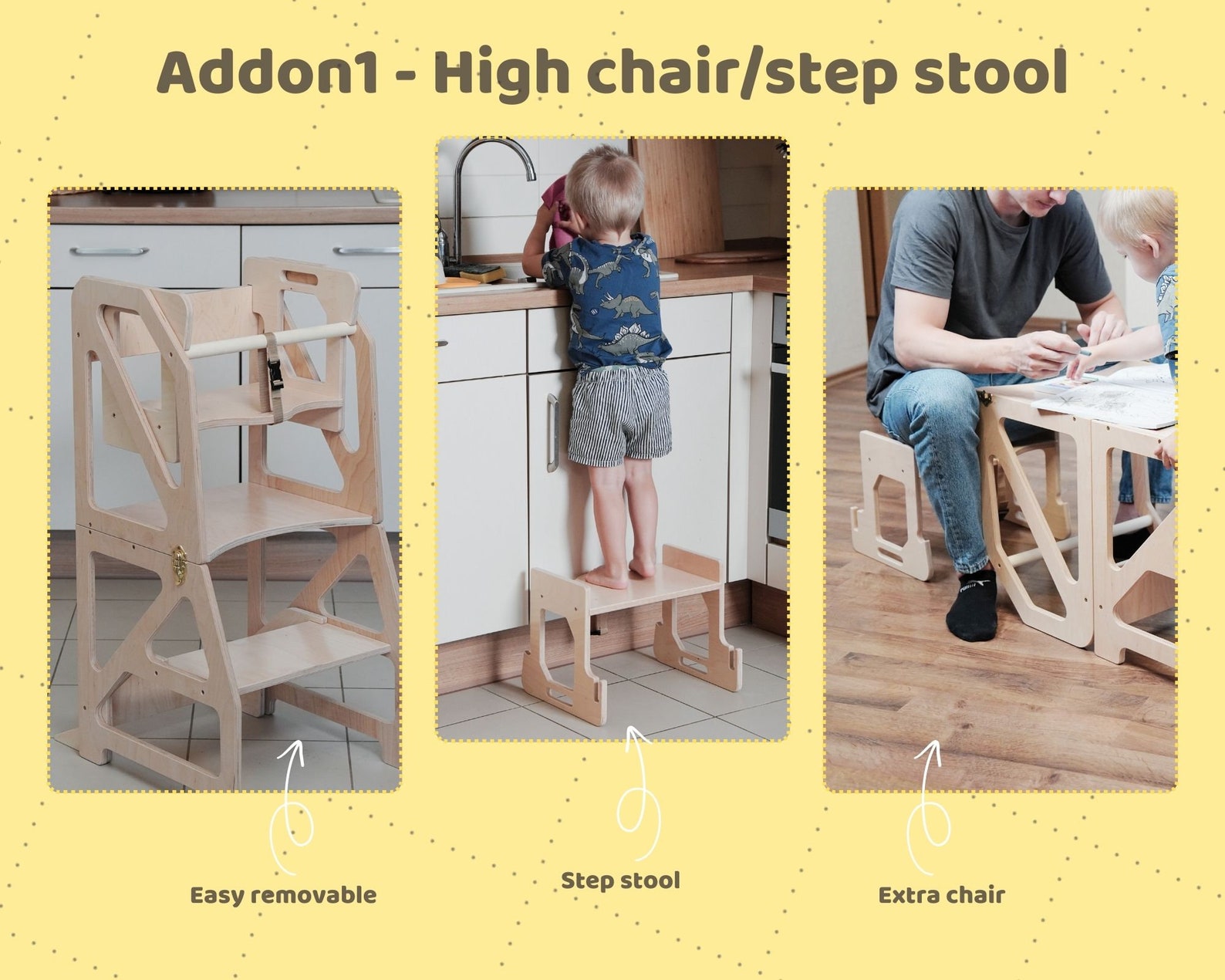 Baby High Chair - Transformable Kitchen Tower - Etsy