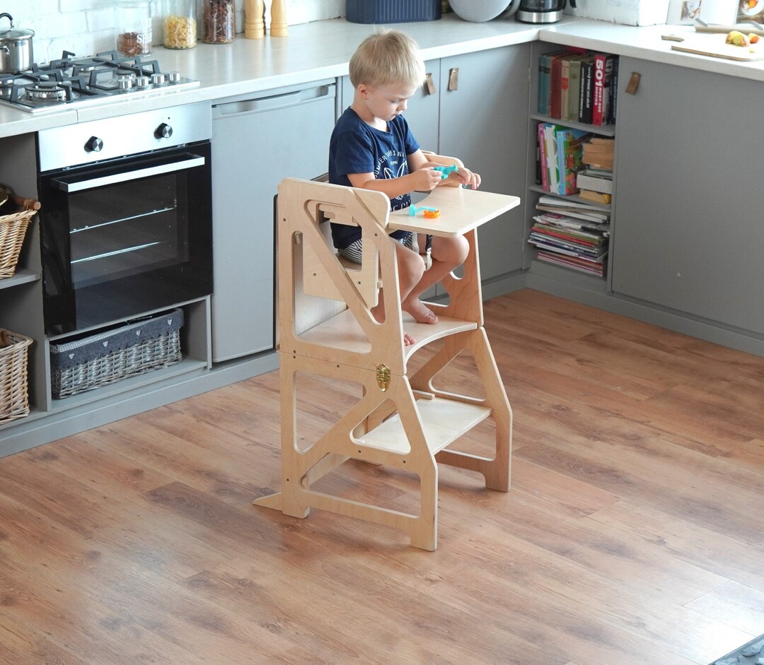 Learning Step Stool Tower Baby High Chair | Convertible Montessori ...