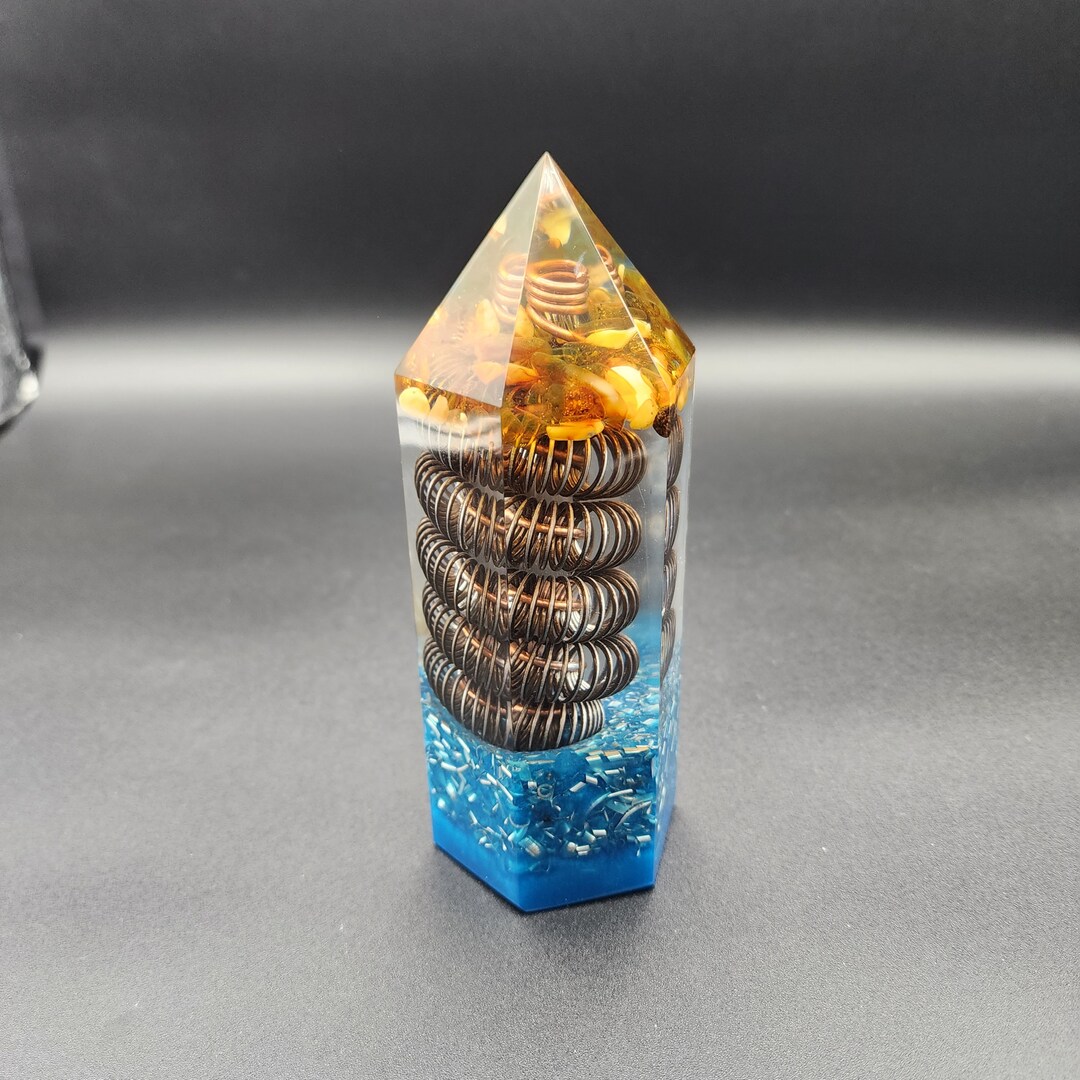 Coil Tower Hexagon, Handmade Orgonite. - Etsy