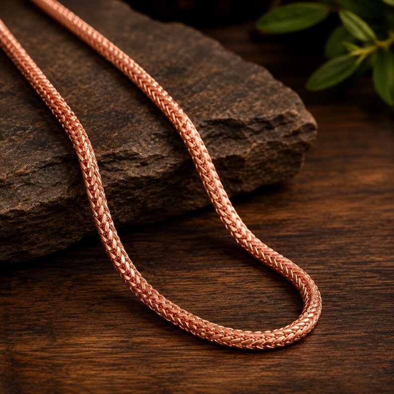 Pure Copper Dragon Bone Chain Necklace, 5mm Solid, 20